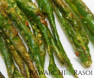 Simple Mirchi Fry ( Green Chilli Fry ) Recipe | Bawarchi Rasoi